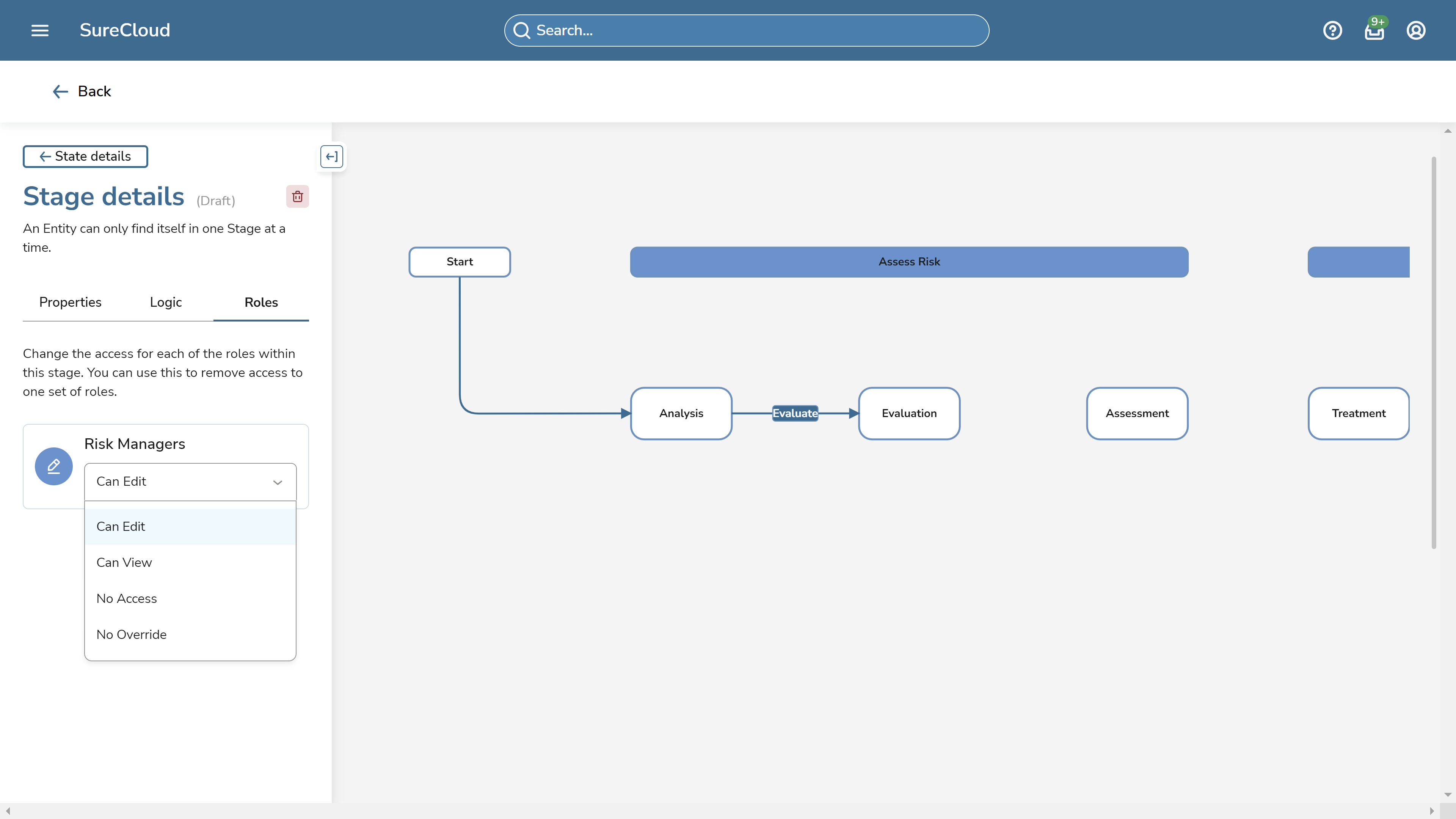 Workflow Permissions Surecloud Platform