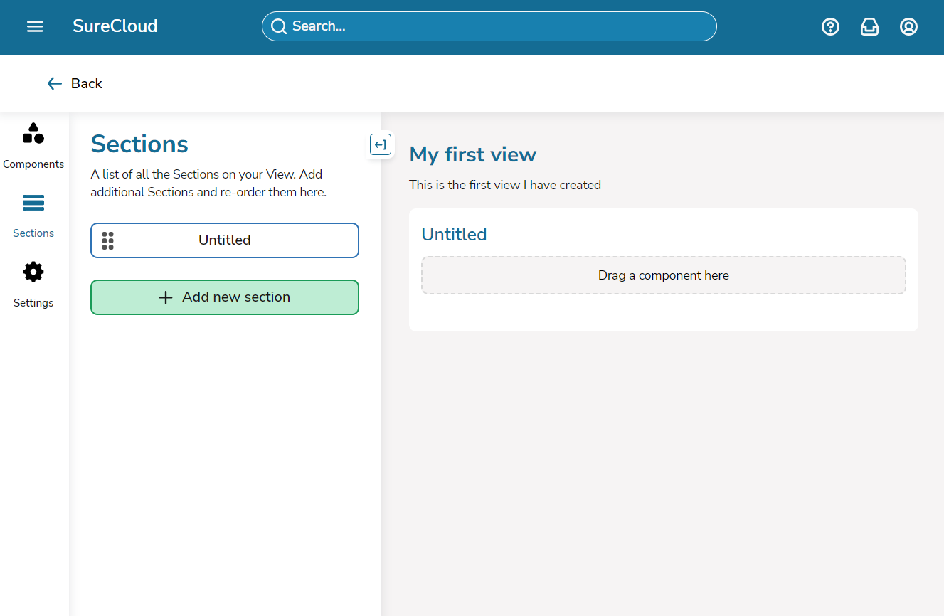 Adding Sections Surecloud Platform