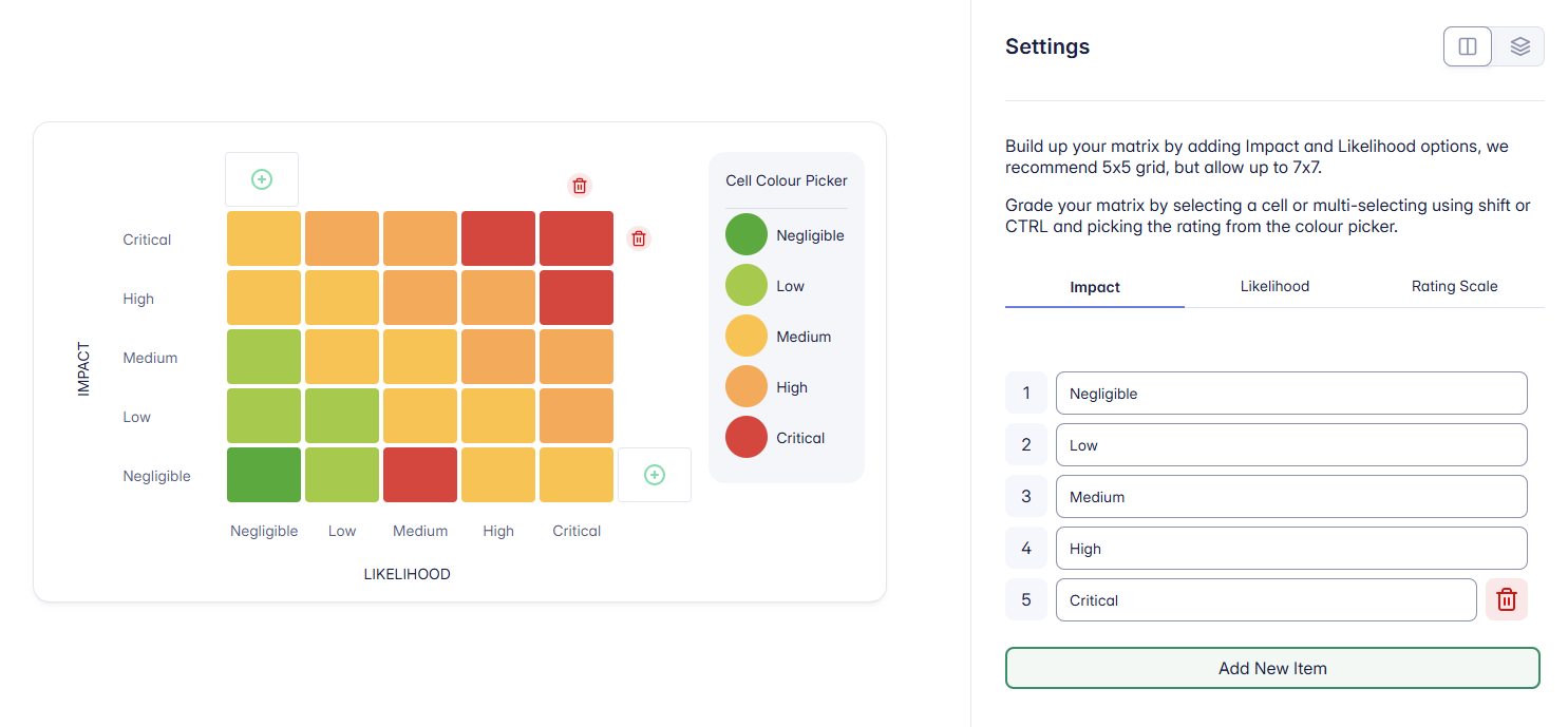Risk Matrix Settings – SureCloud Platform