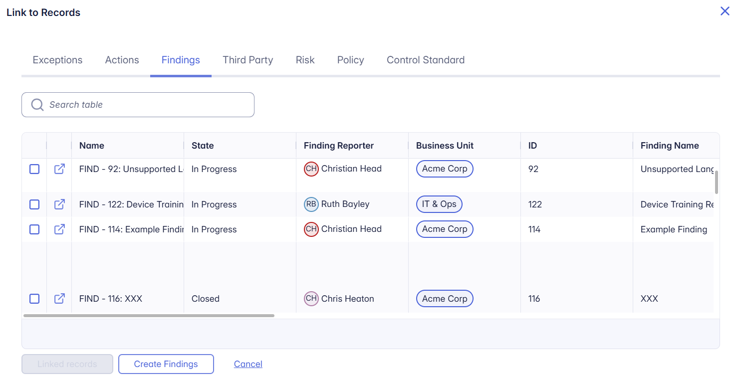 Linking Records to Questions – SureCloud Platform